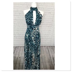 Boutique Dresses | Blue Leopard Print Dress | Poshmark